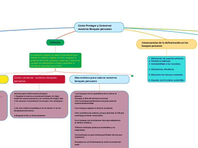 Como Proteger y Conservar nuestros Bosques...- Mind Map